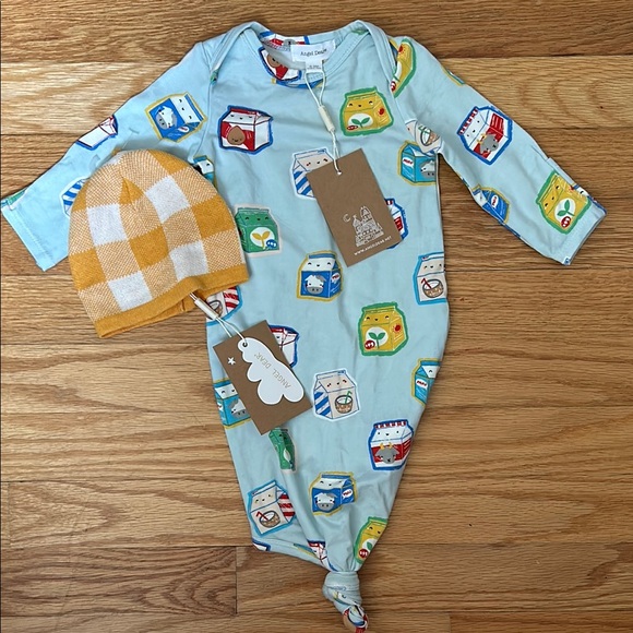 Angel Dear | One Pieces | Nwt Angel Dear Blue Footie Gown With Playful ...